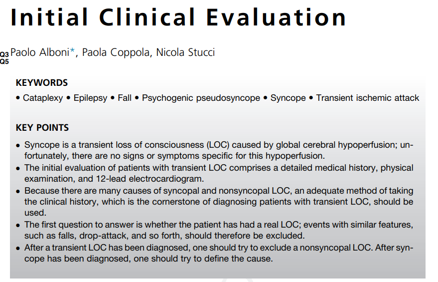 Initial Clinical Evaluation